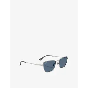 Ray-ban Rb3783 Irregular Frame Metal Sunglasses - Silver