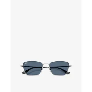 Ray-ban Rb3783 Irregular Frame Metal Sunglasses - Silver