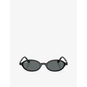 Ray-ban Oval-frame Injected Sunglasses - Black