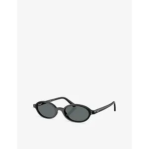 Ray-ban Oval-frame Injected Sunglasses - Black