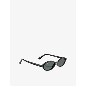 Ray-ban Oval-frame Injected Sunglasses - Black