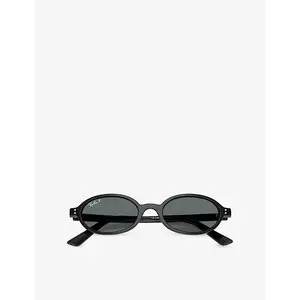 Ray-ban Oval-frame Injected Sunglasses - Black
