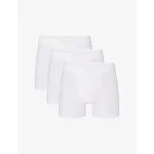 SKIMS Cotton Pack Of Three 3-inch Boxer Briefs - Chalk