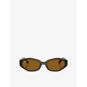 Ray-ban Rb4473d Irregular-frame Sunglasses - Brown