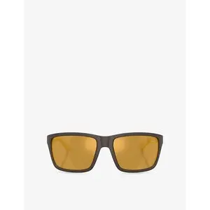 Burberry Be4483 Rectangular Frame Sunglasses With Checked Pattern - Brown
