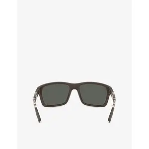 Burberry Be4483 Rectangular Frame Sunglasses With Checked Pattern