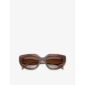Prada Oval-frame Acetate Sunglasses - Brown