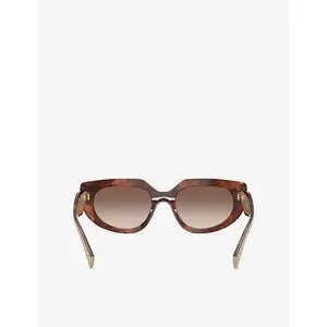Prada Oval-frame Acetate Sunglasses - Brown