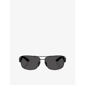 Prada Rectangular-frame Metal Sunglasses - Black