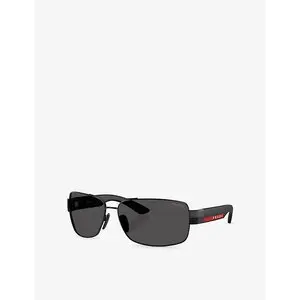 Prada Rectangular-frame Metal Sunglasses - Black