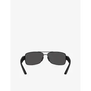 Prada Rectangular-frame Metal Sunglasses - Black