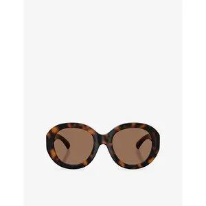 Burberry Be4497u Round Frame Acetate Sunglasses - Brown