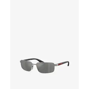 Prada Rectangular Metal Sunglasses - Grey