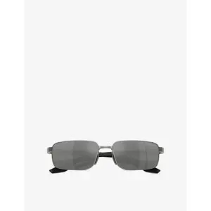 Prada Rectangular Metal Sunglasses - Grey