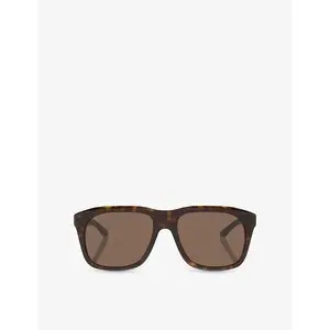 Gucci Rectangle Frame Acetate Sunglasses - Brown