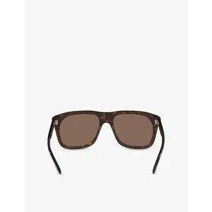 Gucci Rectangle Frame Acetate Sunglasses - Brown