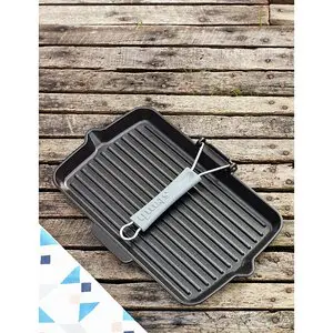 STAUB Rectangular Cast-iron Grill Pan With Pouring Spout 34cm