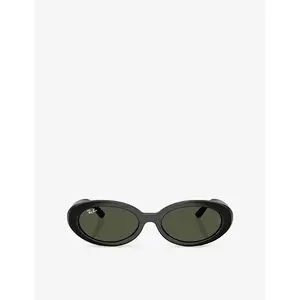 Ray-ban Oval-frame Acetate Sunglasses - Black