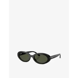 Ray-ban Oval-frame Acetate Sunglasses - Black