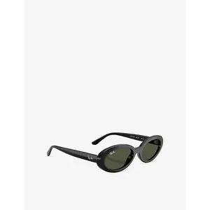 Ray-ban Oval-frame Acetate Sunglasses - Black