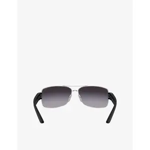 Prada Rectangular Frame Metal Sunglasses - Silver