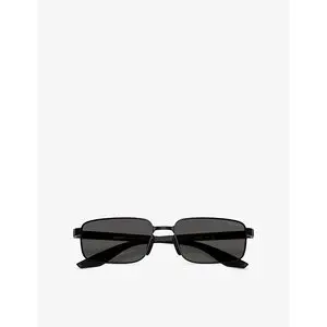 Prada Rectangular-frame Metal Sunglasses - Black