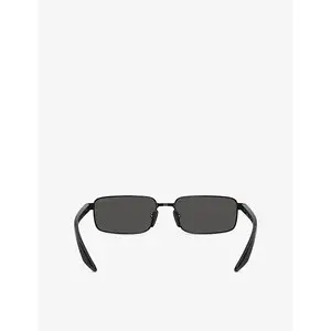 Prada Rectangular-frame Metal Sunglasses - Black