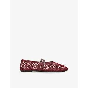 Senso Carina Woven Ballet Flats With Buckled Mary Jane Strap - Wine