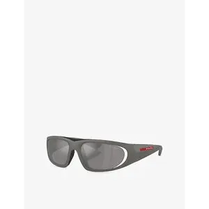 Prada Shield-frame Acetate Sunglasses - Grey