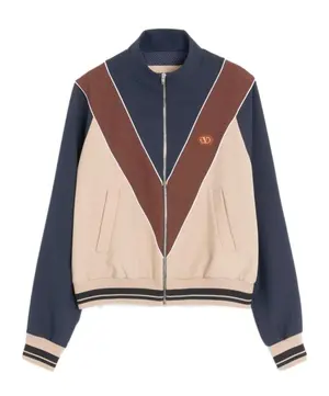Valentino Garavani Vlogo Patch Nylon Zip-up Sweatshirt - Black