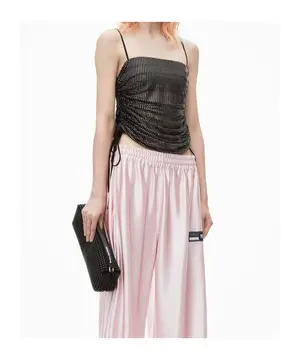 Alexander Wang Embellished Ruched Cami Top