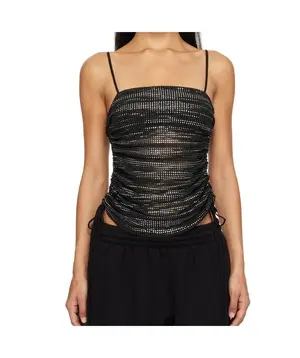 Alexander Wang Embellished Ruched Cami Top