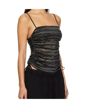 Alexander Wang Embellished Ruched Cami Top