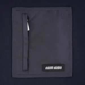 Miu Miu Cropped Zip-up Sweatshirt With Drawstring Cuffs - Blue