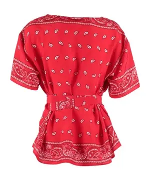 P.a.r.o.s.h Draped Paisley Print Silk Cover-up