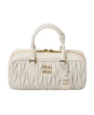 Miu Miu Arcadie Matelassé Nappa Leather Bag - White