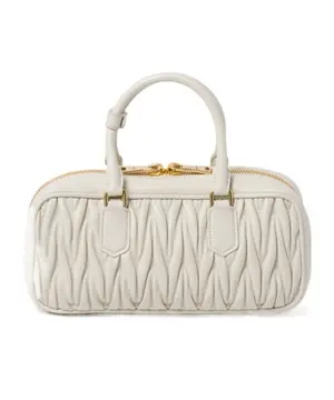 Miu Miu Arcadie Matelassé Nappa Leather Bag - White