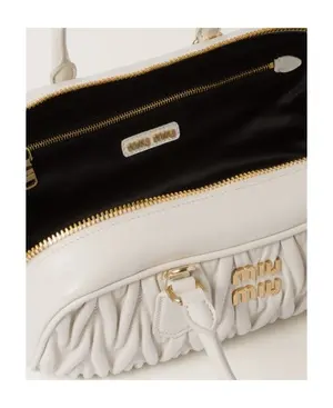 Miu Miu Arcadie Matelassé Nappa Leather Bag - White