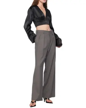 Alexander Wang V-neck Cropped Long Sleeve Top