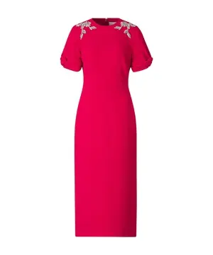 Erdem Embellished Short Sleeve Midi Dress