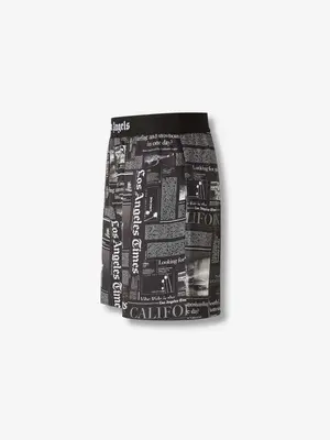 Palm Angels Newspaper Print Bermuda Shorts