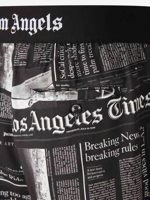 Palm Angels Newspaper Print Bermuda Shorts