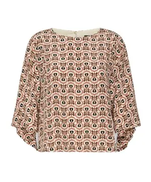 Max Mara Printed Silk Crepe De Chine Blouse With Tie Detail