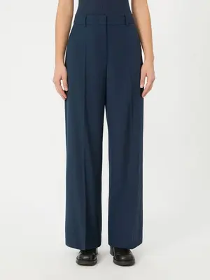 Max Mara Palazzo Fit Trousers With Pressed Crease
