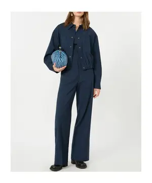 Max Mara Palazzo Fit Trousers With Pressed Crease