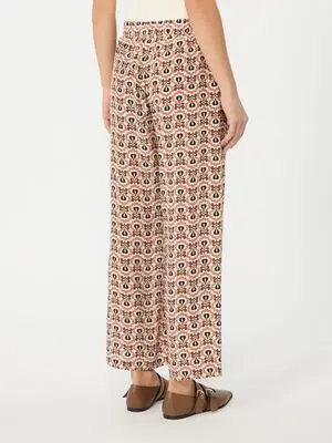 Max Mara Printed Crepe De Chine Trousers