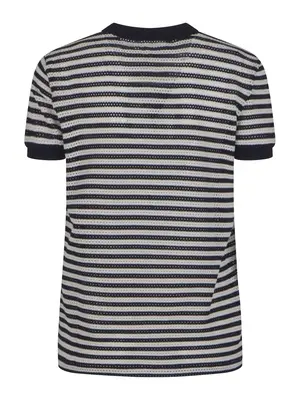Max Mara Striped Knit T-shirt With Embroidered Monogram Detail