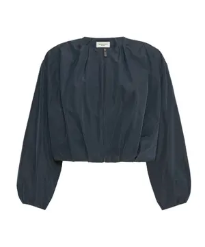 Max Mara Butterfly Cropped Zip-up Jacket - Navy