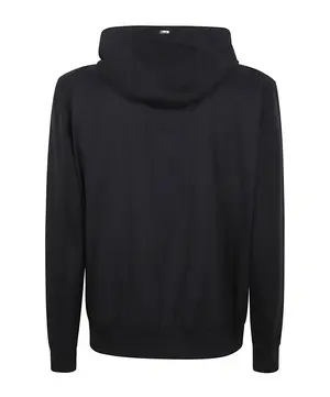 Herno Zip-up Drawstring Hooded Jacket - Black