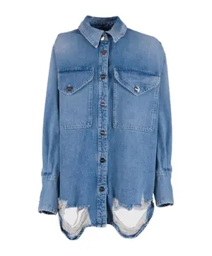 DONDUP Distressed Denim Oversized Shirt